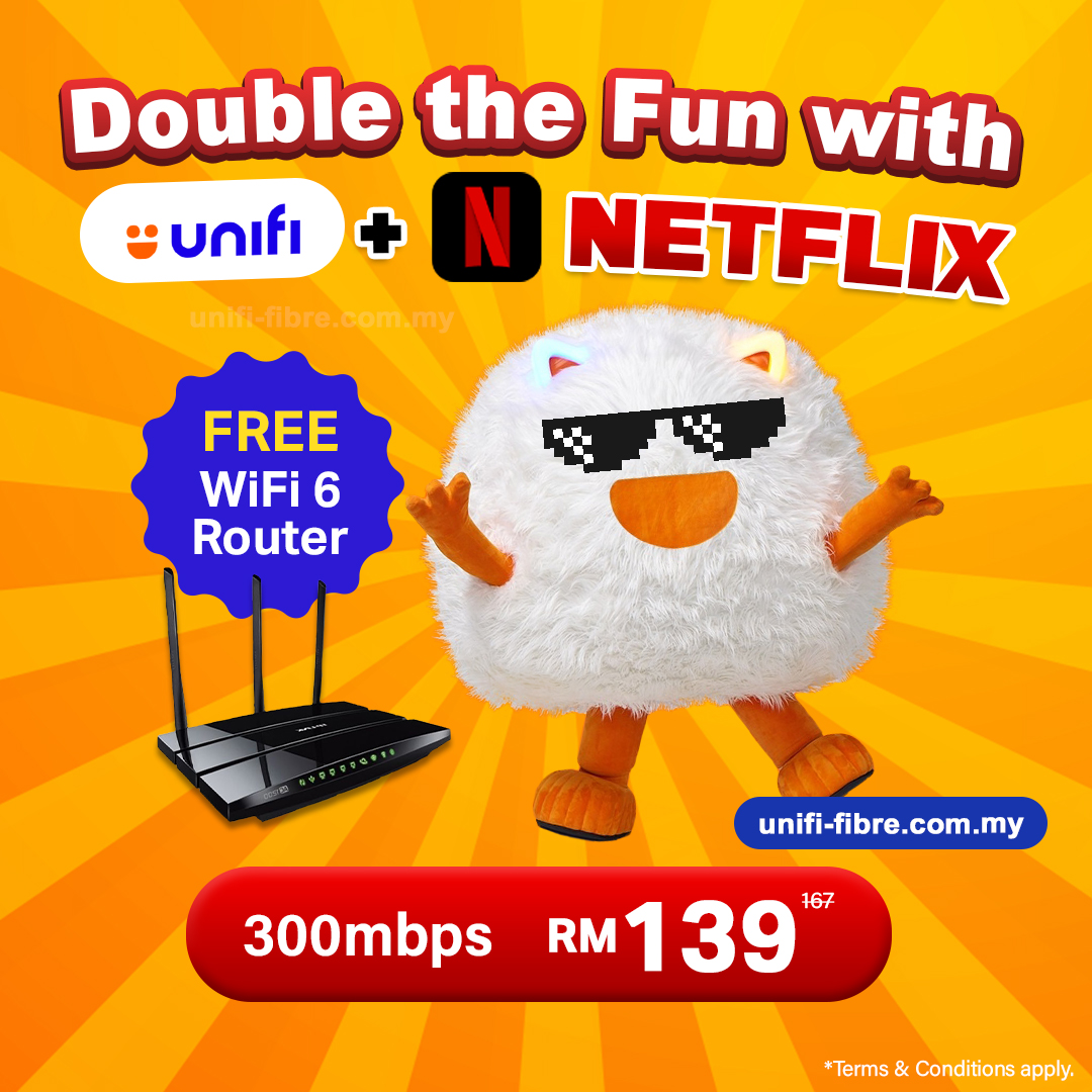 Unifi Home Prime Promo l 300Mbps for Only RM129 & First 6 Months Free